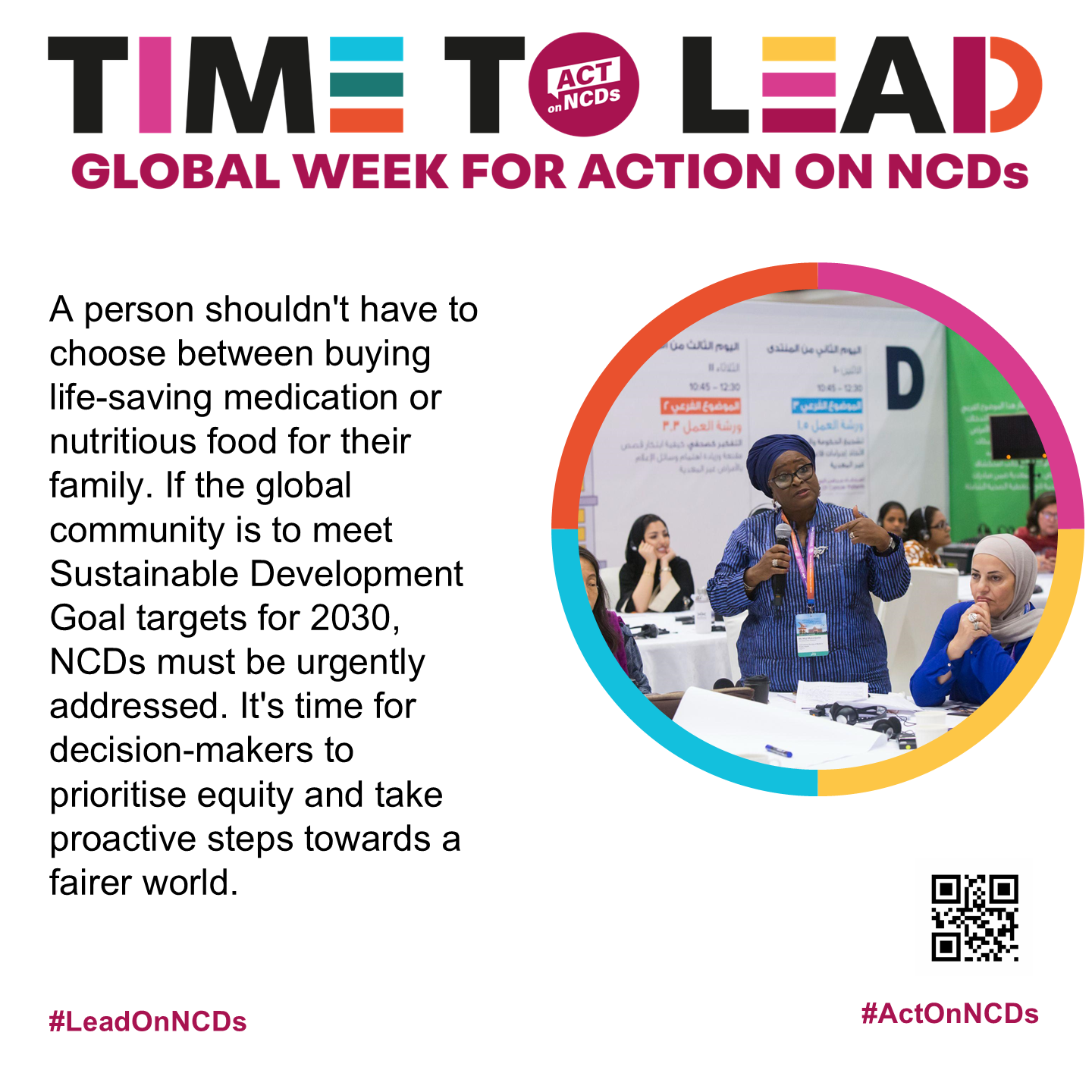 Time to Lead social media editable banners • Global Week for Action on NCDs