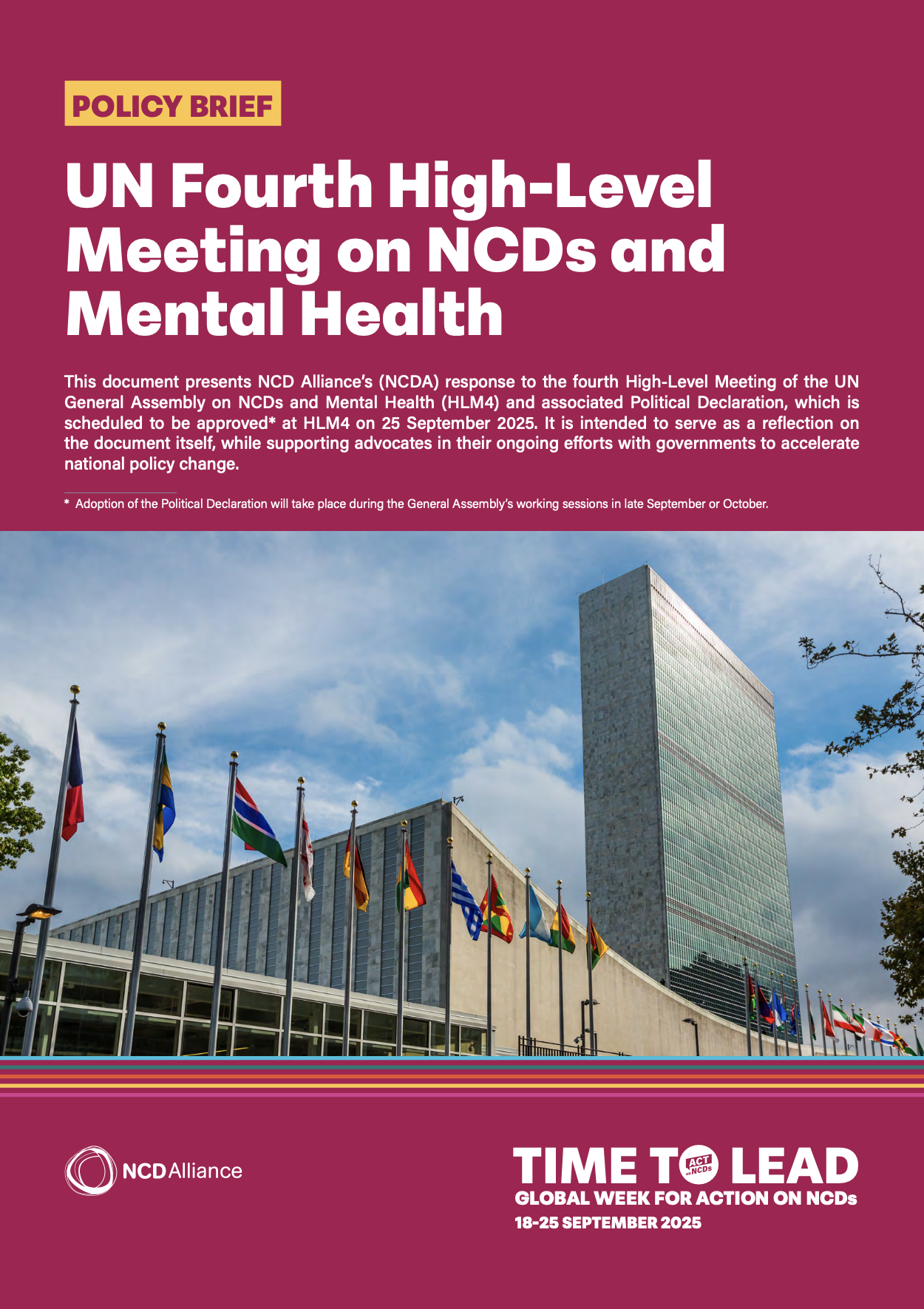 UN Fourth High-Level Meeting on NCDs and Mental Health • Global Week ...